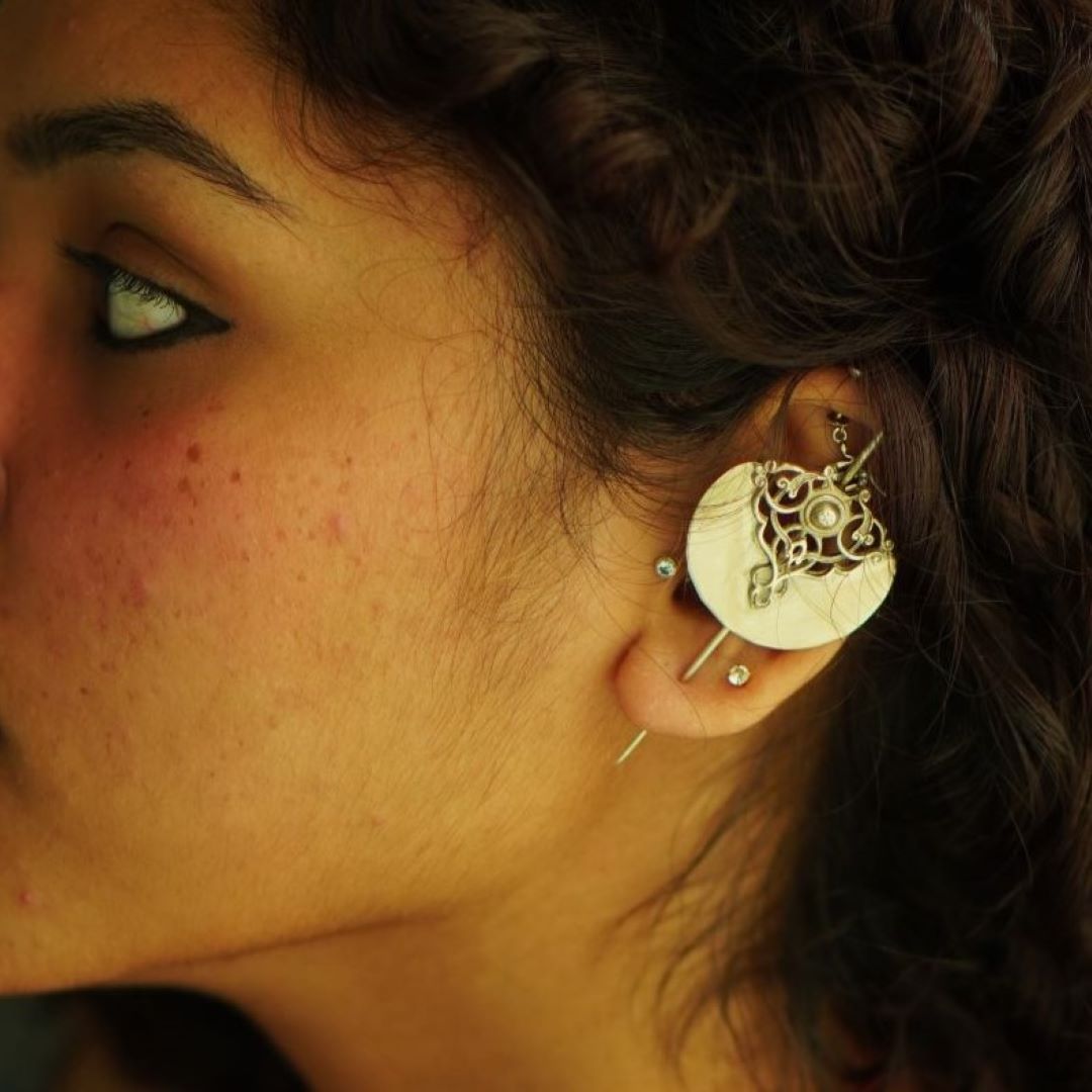 Dhwer Teeli Earcuff – 92.5 Silver Elegant Chain & Teeli Design for ...